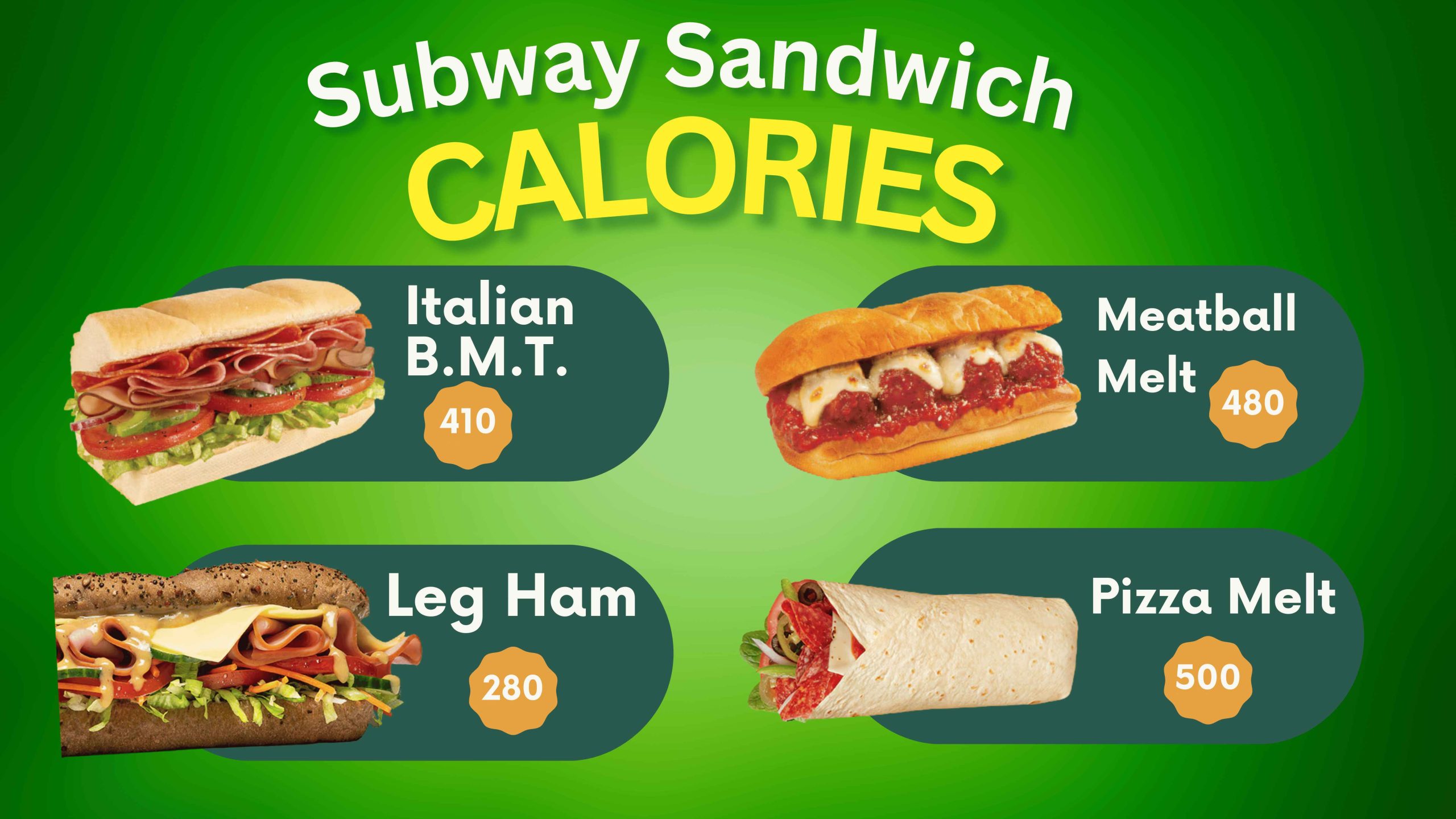 Subway Calories Calculator